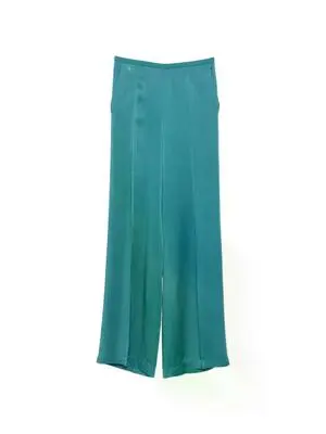 FORTE_FORTE Jade Satin Finish Elasticated Waistband Trousers - Blue