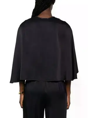 FORTE_FORTE Satin-finish Cape-style Shirt