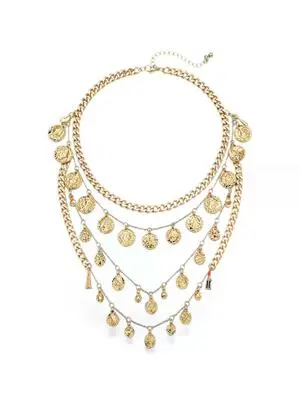 EDWARD ACHOUR PARIS Coin-charm Multi-chain Necklace - Gold