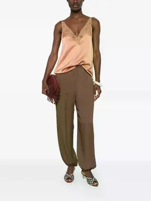 FORTE_FORTE Khaki Drawstring Waist Trousers - Green