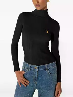 Elisabetta Franchi Ribbed-knit Logo-plaque Sweater