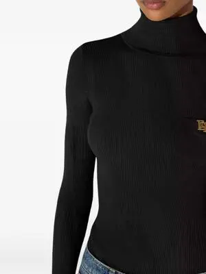 Elisabetta Franchi Ribbed-knit Logo-plaque Sweater