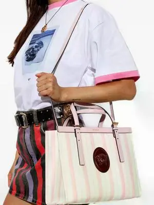 Versace Rivière Striped Tote Bag