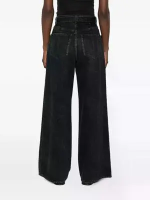 Sacai Belted Wide-leg Jeans