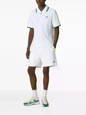 Casablanca Ribbed Zip-up Short-sleeve Shirt