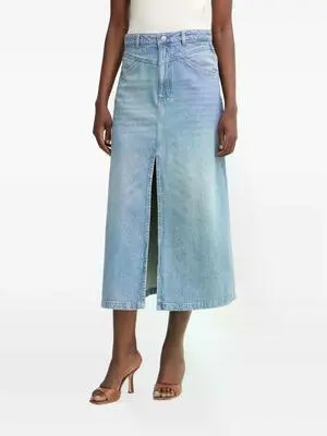 SILVIAN HEACH Front-slit Denim Midi Skirt