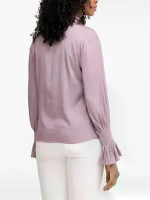 SILVIAN HEACH Lilac Satin Tie-neck Blouse