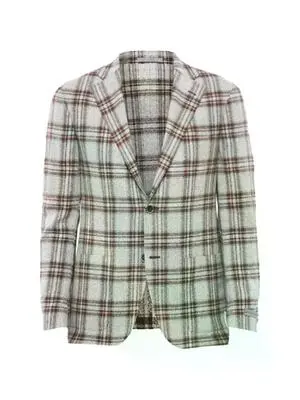 Corneliani Checked-pattern Single-breasted Blazer - Grey