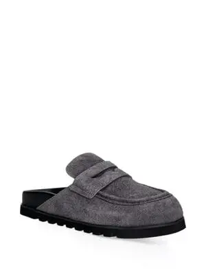 NAKED WOLFE Cord Suede Penny-slot Mules
