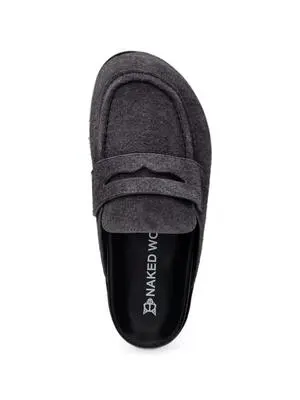 NAKED WOLFE Cord Suede Penny-slot Mules