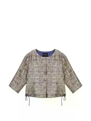 Emporio Armani Jacquard-pattern Drawstring Jacket - Neutrals