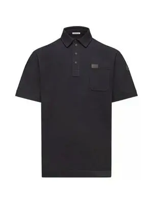 Moncler Logo-patch Chest-pocket Polo Shirt - Blue