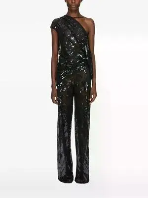 Rick Owens Asymmetric Sequin Embellished Top - Black