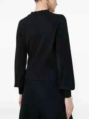 SILVIAN HEACH Distressed-detail Mock-neck Sweater - Black