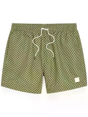 BOSS Geometric-print Drawstring Swim Shorts