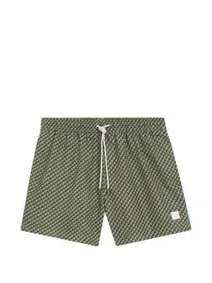 BOSS Geometric Print Swim Shorts - Green