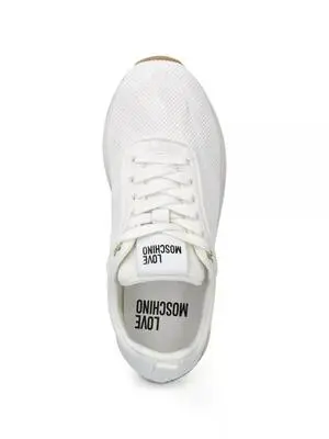 Moschino Logo Patch Platform Sneakers - White