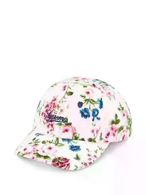 Supreme Floral-print Cap - White
