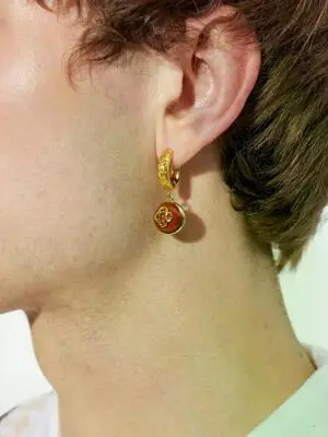 Casablanca Engraved Hoop Earrings - Gold