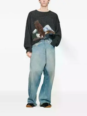 MAISON MARGIELA Wrap-front Faded Jeans