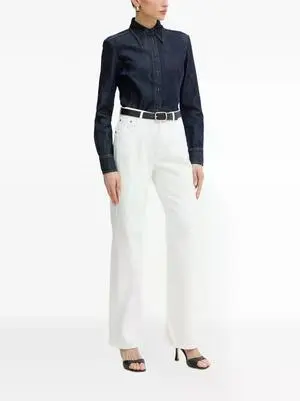 TRUSSARDI Contrast-stitch Shirt - Blue