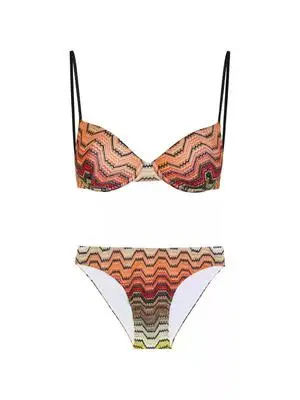 Missoni Zigzag-knit Bikini - Orange