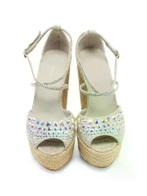 LE SILLA Crystal Embellished Espadrille Sandals