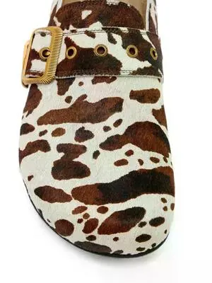 ALLSAINTS Staffa Cow-print Buckled Mules