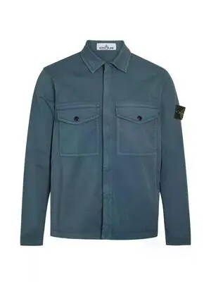 Stone Island Logo-patch Chest-pocket Shirt
