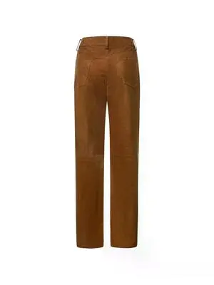 Magda Butrym Corduroy-effect Leather Trousers - Brown
