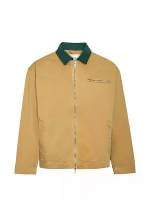 LES DEUX Zip-up Contrast-collar Jacket - Neutrals