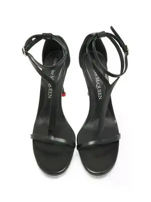 Alexander McQueen Leather Stiletto Heel T-strap Sandals
