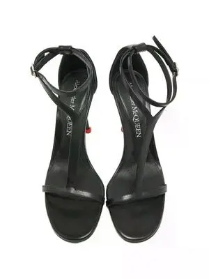 Alexander McQueen Leather Stiletto Heel T-strap Sandals