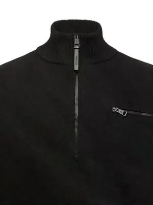 Moncler Half-zip Chest Pocket Sweater - Black