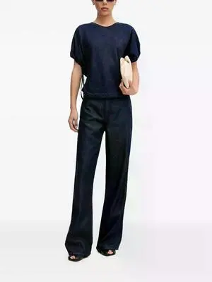 Rag & Bone Laura Drawstring-sleeve Denim Top - Blue