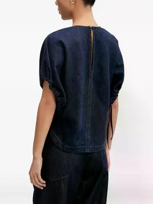 Rag & Bone Laura Drawstring-sleeve Denim Top