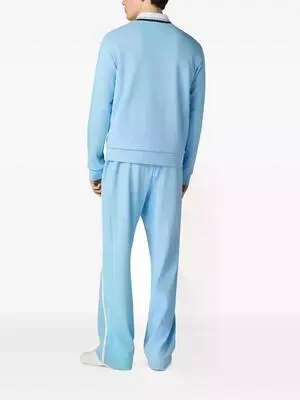 Casablanca Stripe-detail Zip-up Sweatshirt - Blue