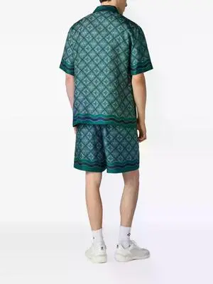 Casablanca Radiating Monogram Silk Shorts