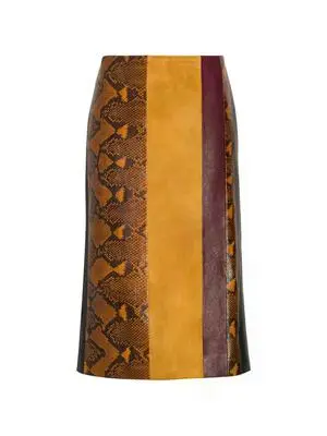 Proenza Schouler Sirine Pieced Leather Skirt - Brown