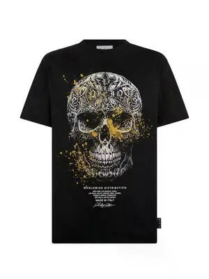 Philipp Plein Jersey T-shirt Skull Baroque Dots - Black