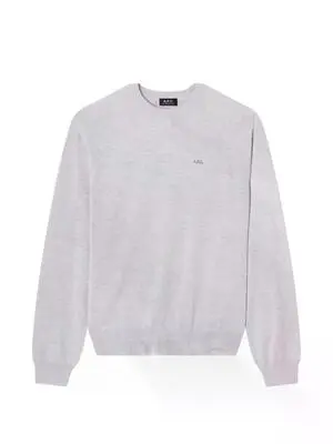 A.p.c. Logo-embroidered Raglan Sleeve Sweater - Grey