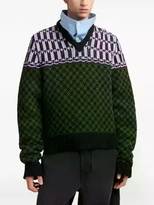 Marni Jacquard-knit Geometric-motif Sweater