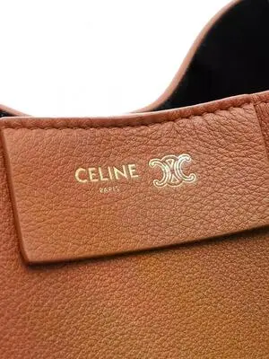 Celine Small Cubo Leather Tote Bag - Brown