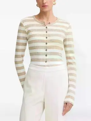 Rag & Bone Striped Ribbed Cardigan - Neutrals