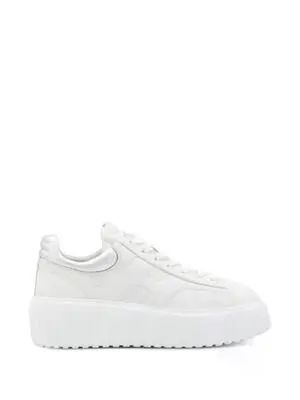 Hogan H-stripes Platform Leather Sneakers - White