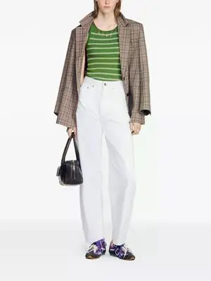 Sandro Striped Charm-embellished V-neck Tank Top
