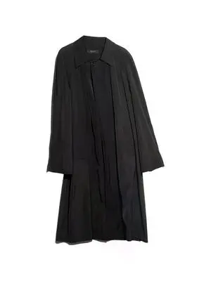 Gucci Pleat-detail Single-breasted Coat - Black