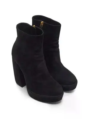 Prada Suede Platform Ankle Boots