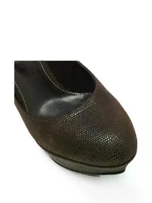SERGIO ROSSI Karung Leather Platform Pumps