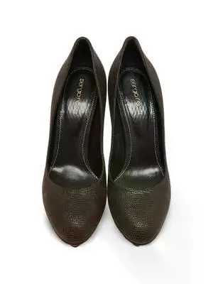 SERGIO ROSSI Karung Leather Platform Stiletto Pumps